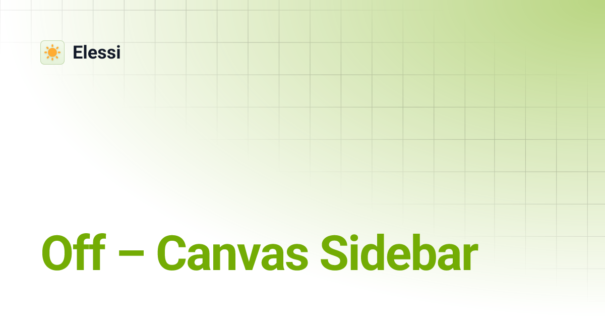 Off – Canvas Sidebar | Elessi