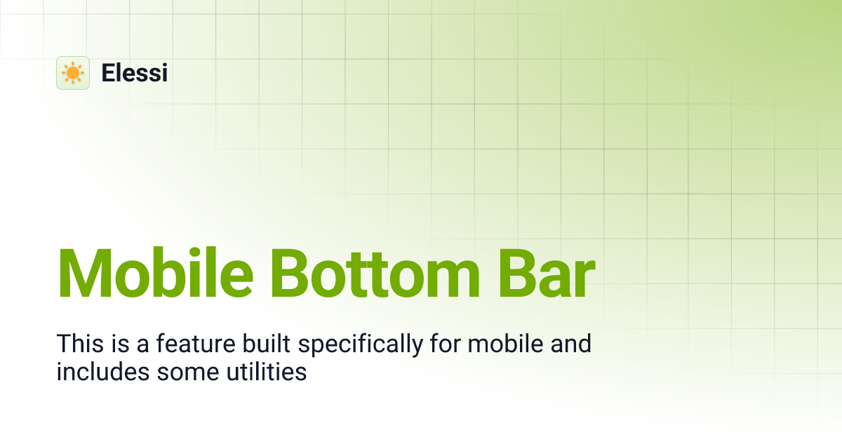 Mobile Bottom Bar | Elessi