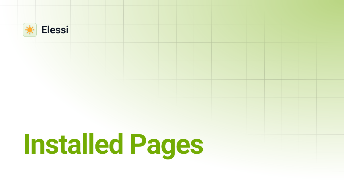 Installed Pages | Elessi