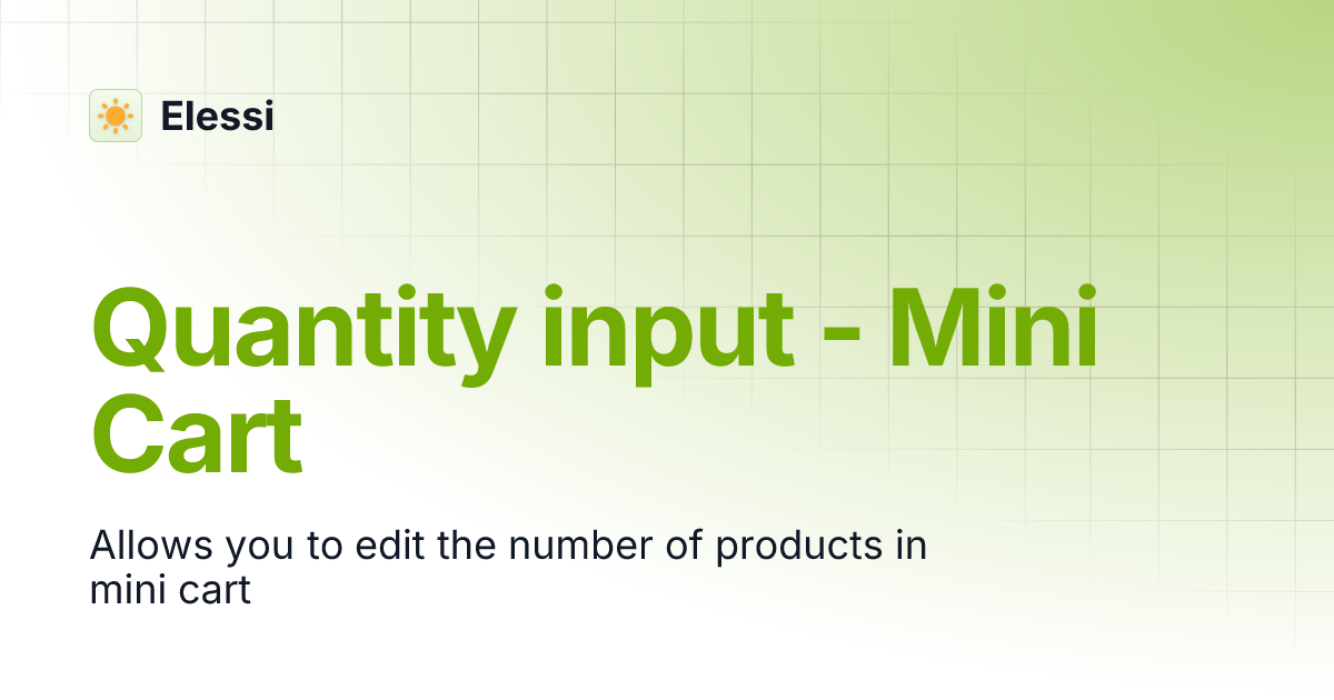 Quantity input - Mini Cart | Elessi