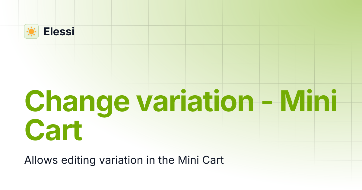 Change variation - Mini Cart | Elessi